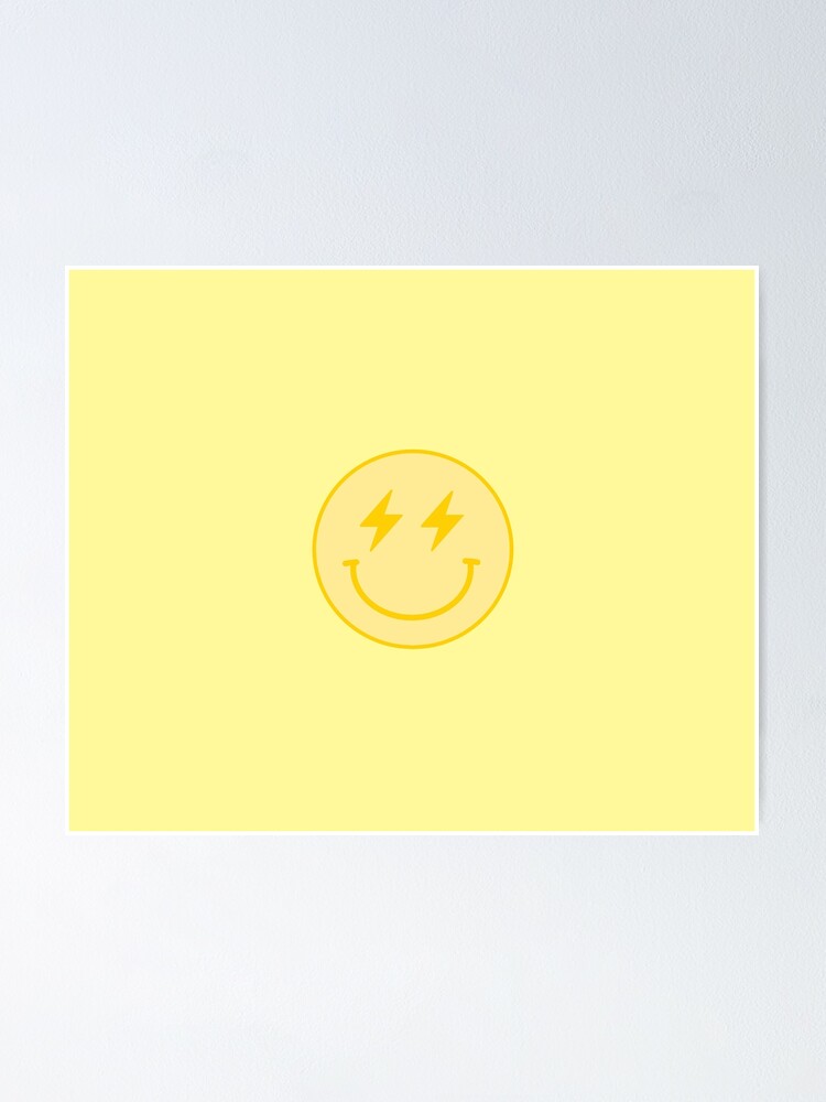 "Yellow lightning bolt smiley face " Poster for Sale by Als10806 ...