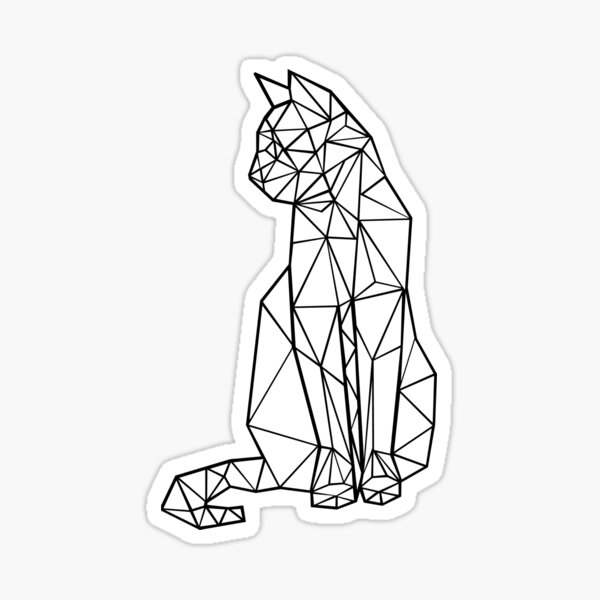 "White wire cat" Sticker by DrTigrou | Redbubble