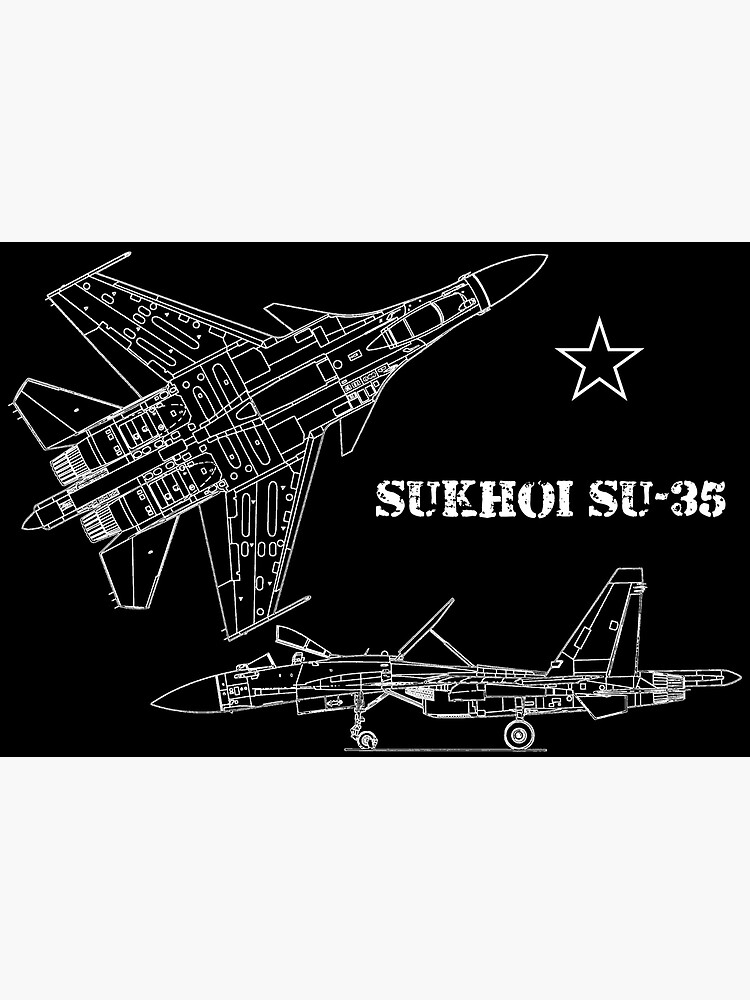 "Sukhoi Su-35 Aircraft Blueprint" Poster by OutdoorsFun | Redbubble