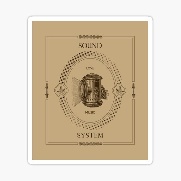 "Sound system - Vintage Retro Style Design" Sticker by TheHillSpruce ...