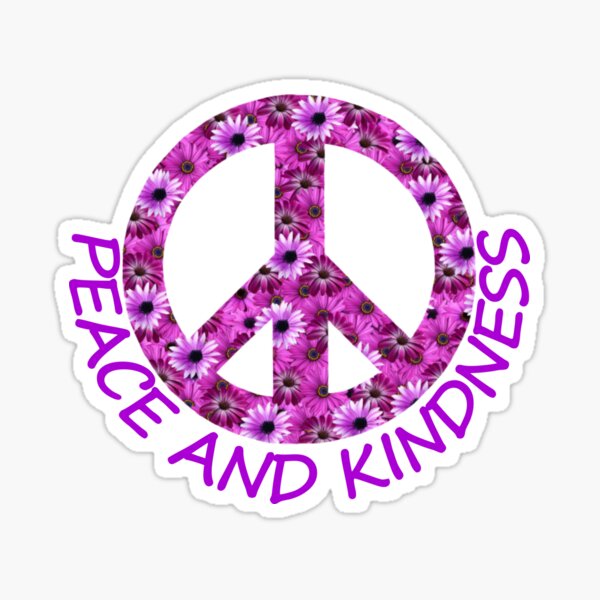 "African Violet Peace Sign - Peace And Kindness" Sticker by ...