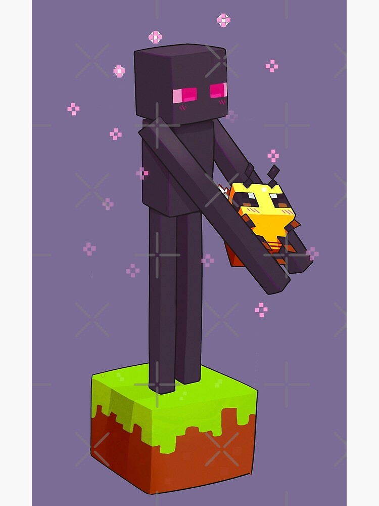"Minecraft Enderman with Bee" Poster by ddkart | Redbubble