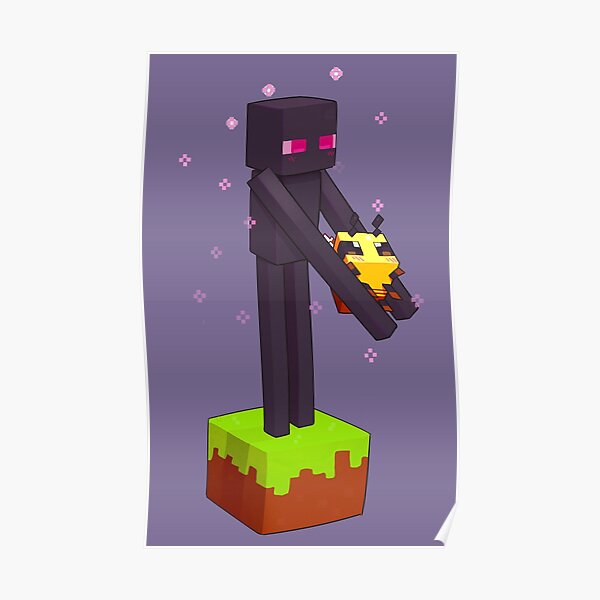 "Minecraft Enderman with Bee" Poster by ddkart | Redbubble
