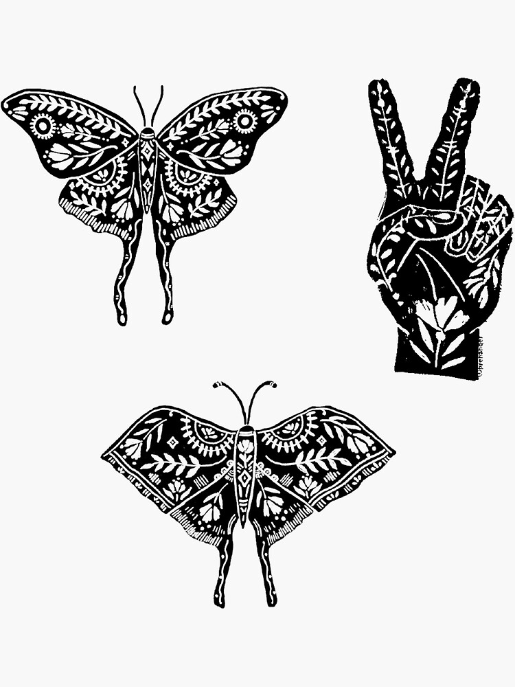 "Peace, Butterfly, Moth, Sticker Pack" Sticker for Sale by Brenander ...