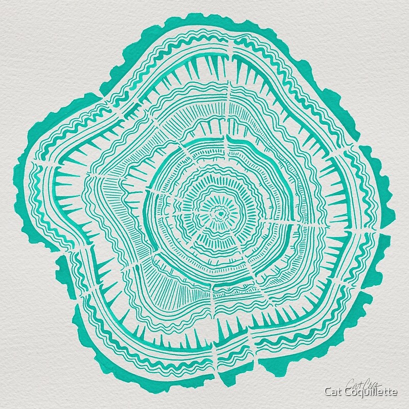 "Turquoise Tree Rings" by Cat Coquillette | Redbubble