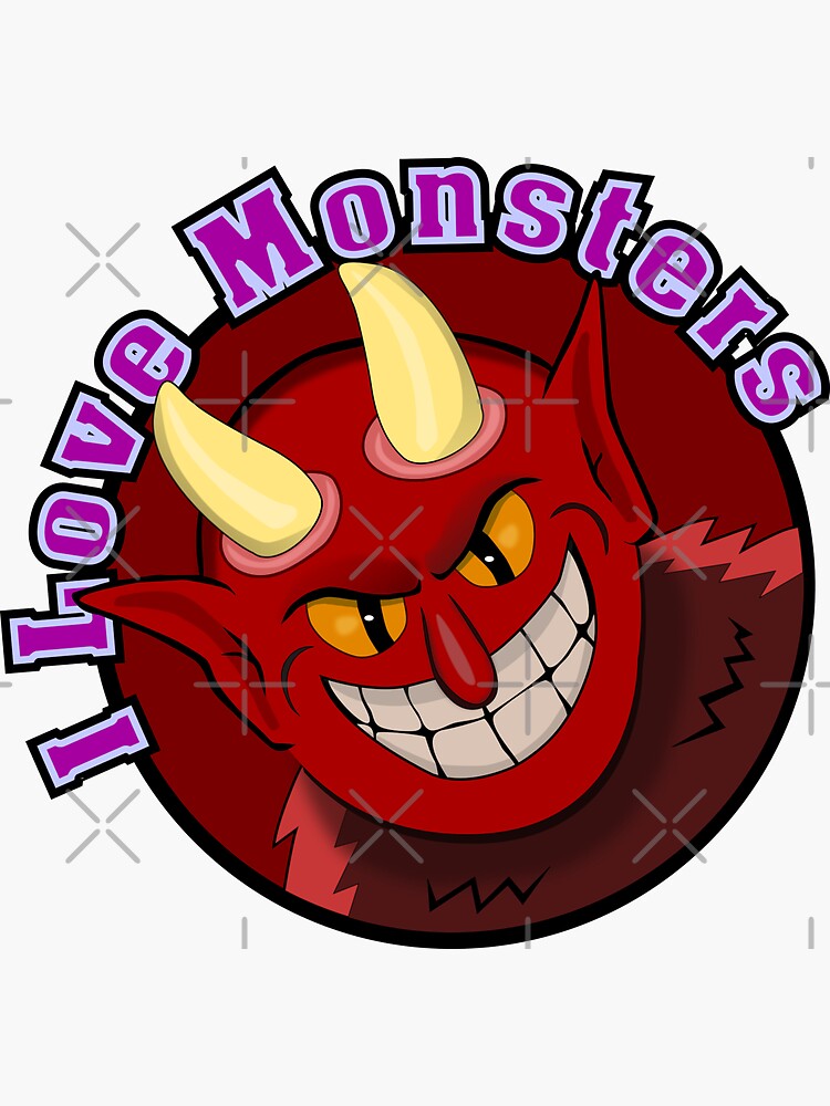 "I love monsters, crazy and funny designs." Sticker by IloveMonsters ...