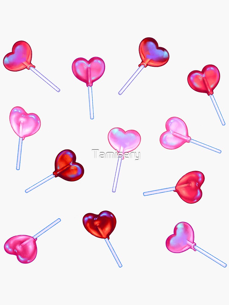 "Lollipop Hearts" Sticker for Sale by Tamisery | Redbubble