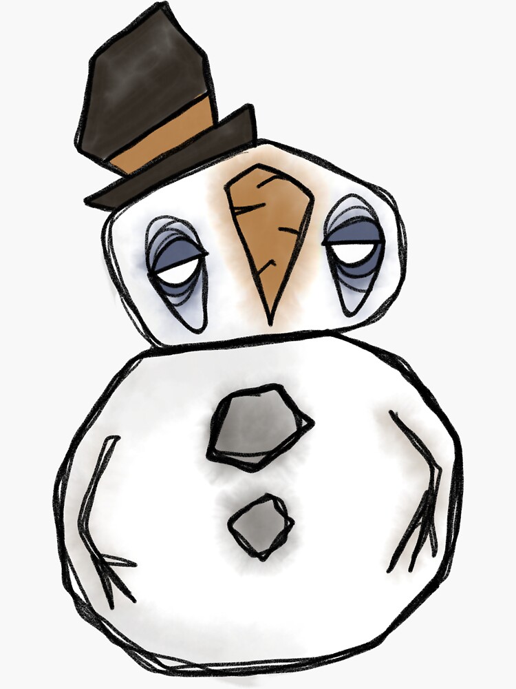 "Grumpy the Snowman" Sticker for Sale by grimwoodforest | Redbubble
