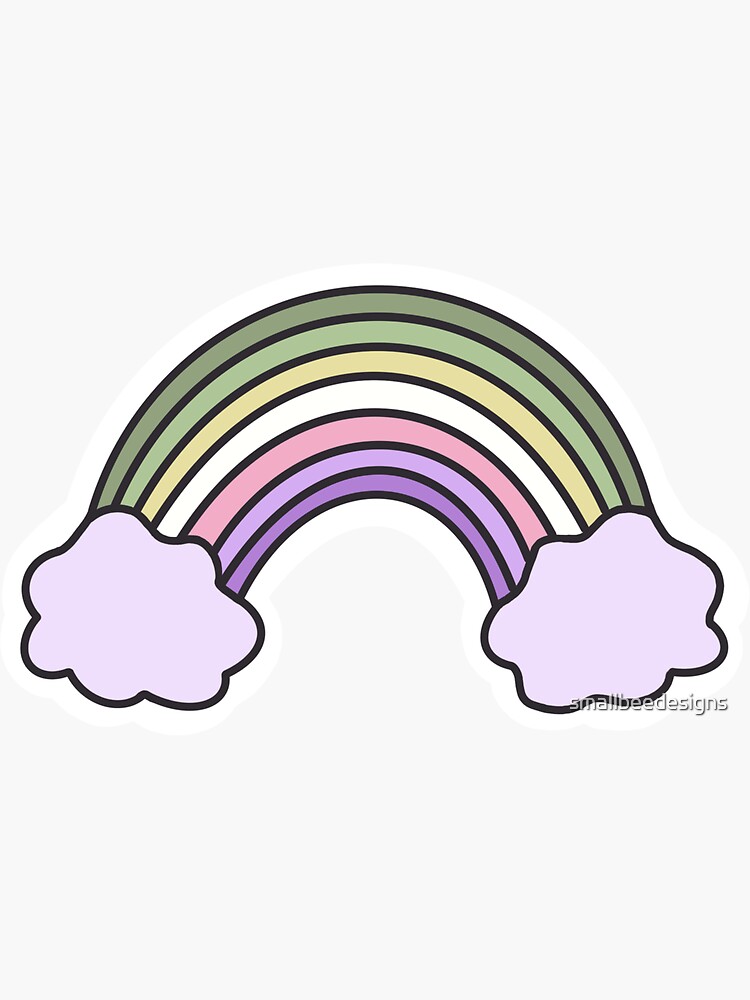 "Pastel Genderfae Rainbow" Sticker by smallbeedesigns | Redbubble