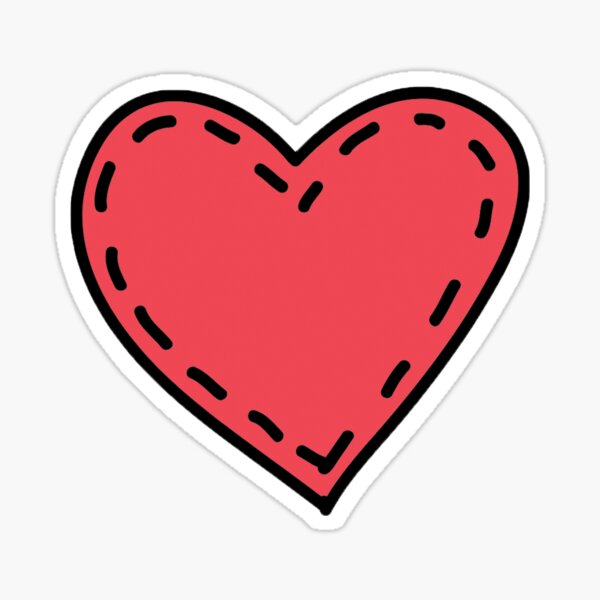 "Red heart with Stitch" Sticker for Sale by KGoPrintables | Redbubble