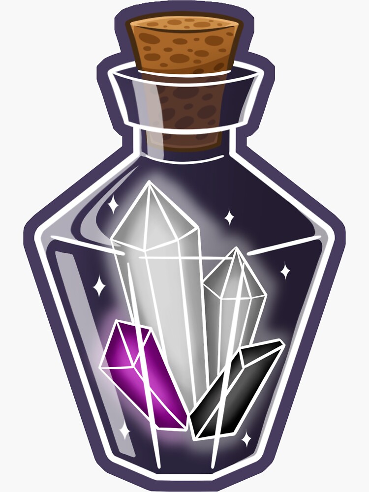 Lgbtq Asexual Pride Magic Potion Crystals Sticker For Sale By