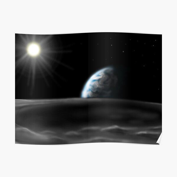 "Earthrise digital spacescape" Poster for Sale by LilyNinjon | Redbubble