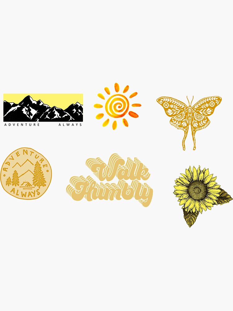 "Yellow Aesthetic Summertime Sticker Pack" Sticker for Sale by ...