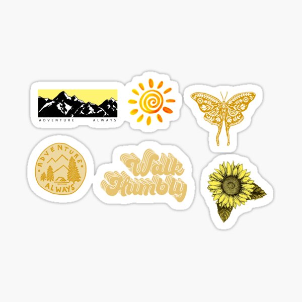 "Yellow Aesthetic Summertime Sticker Pack" Sticker for Sale by ...