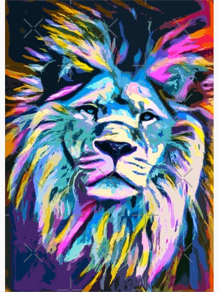 Lámina fotográfica «León de graffiti resaltado de neón» de ...