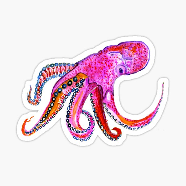 "Pink octopus" Sticker for Sale by AnnArtshock | Redbubble