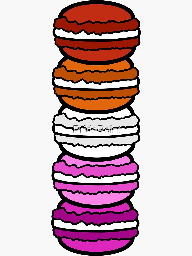 "Lesbian Pride Flag Macarons" Sticker for Sale by PridePoint | Redbubble