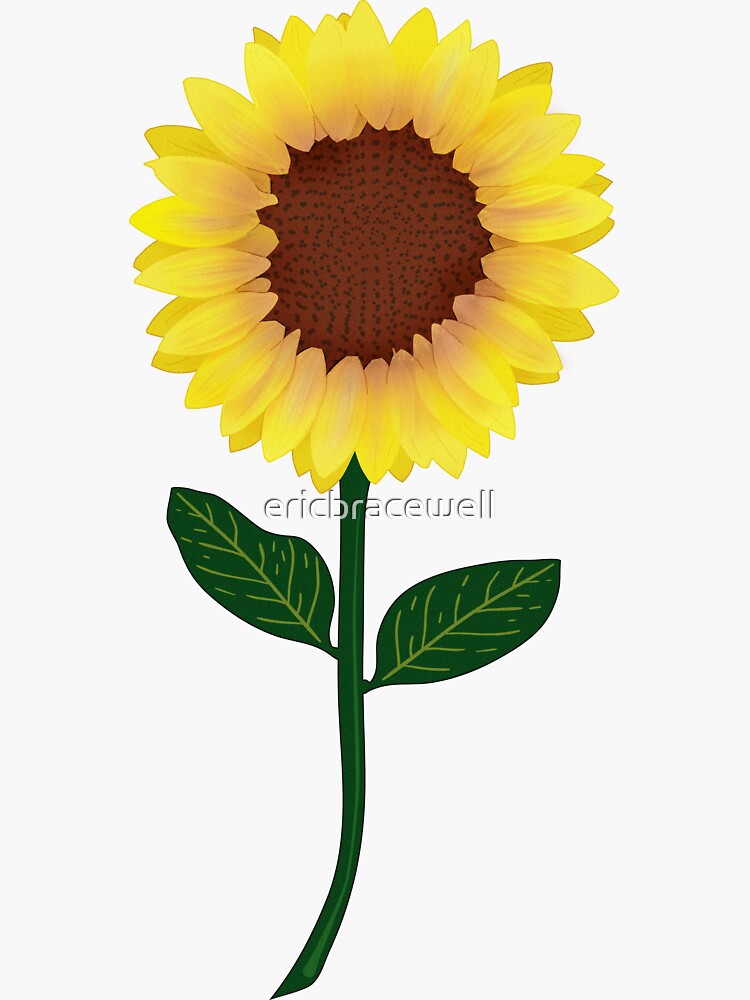 "Sunflower - Sticker" Sticker for Sale by ericbracewell | Redbubble