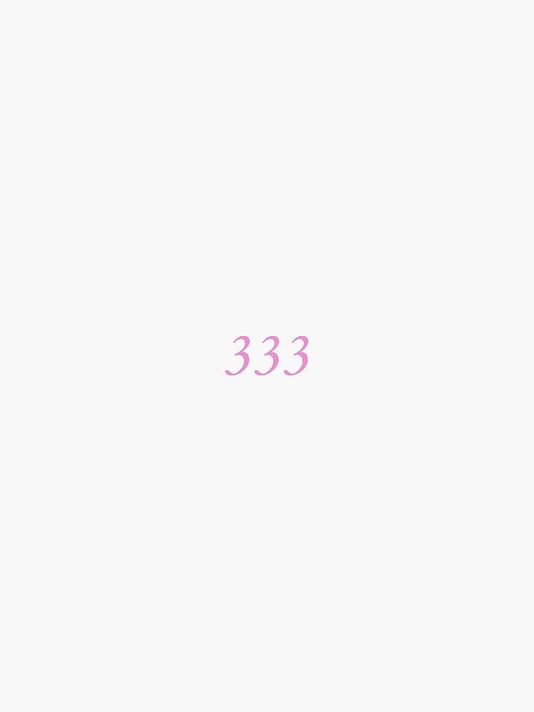 "333 angel number" Sticker for Sale by hannahzohreh | Redbubble