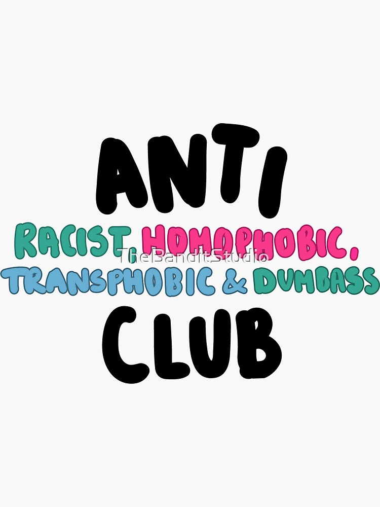 "Anti Club" Sticker for Sale by TheBanditStudio | Redbubble