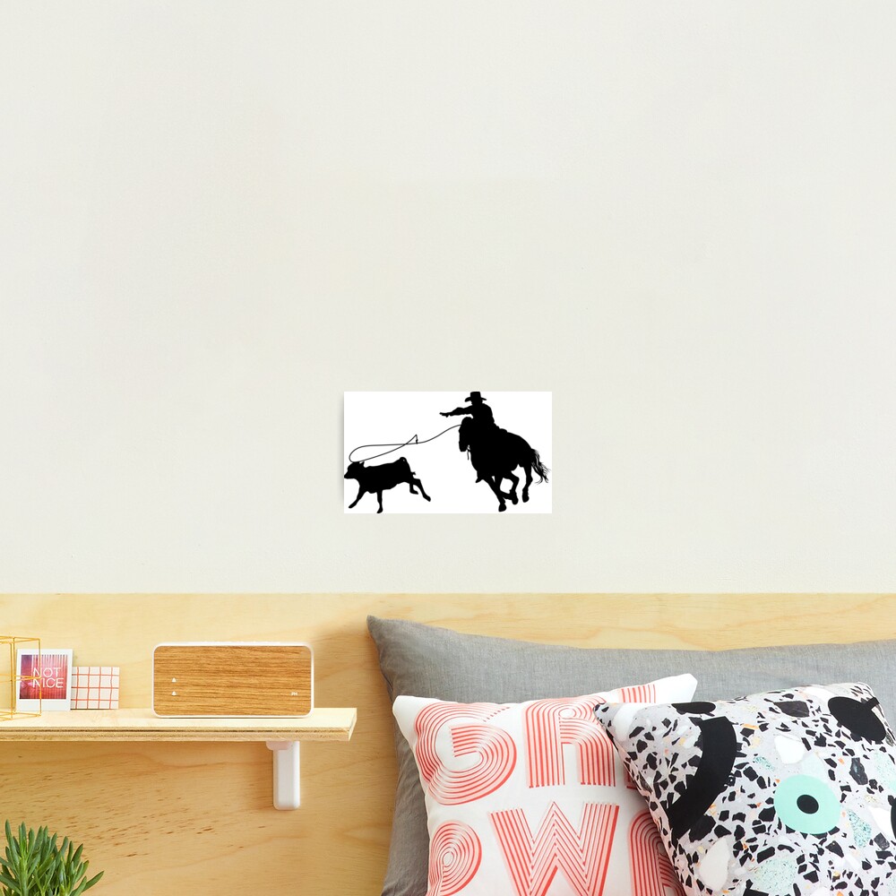 "Rodeo Theme - Calf Roping Silhouette" Photographic Print for Sale by ...