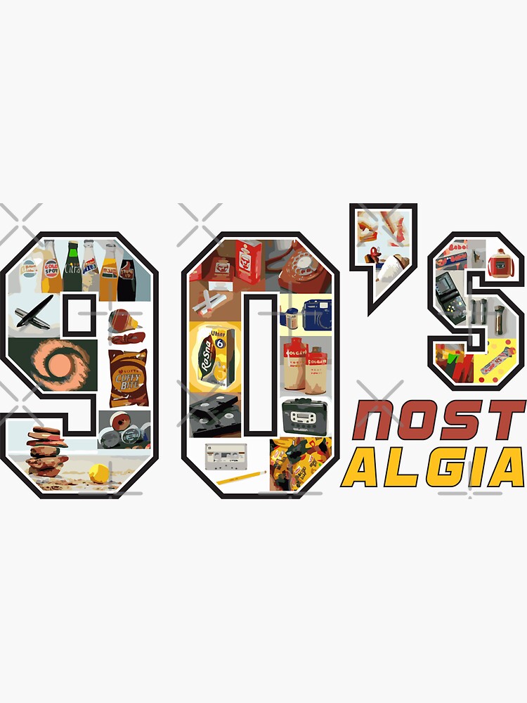 "90's nostalgia T-shirt" Sticker by nadimsdesign | Redbubble