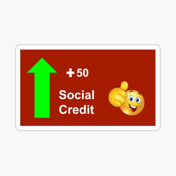 "Social Credit Meme" Sticker for Sale by mariamhenok | Redbubble