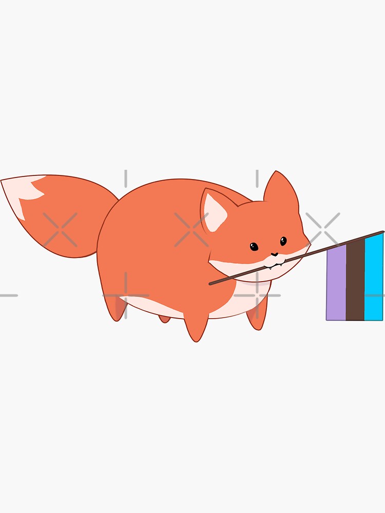 "Cute Fox Holding Androsexual Pride Flag" Sticker for Sale by ...