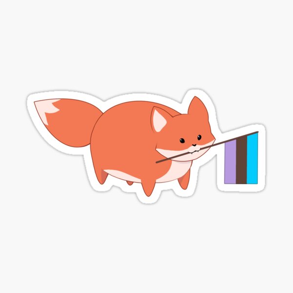 "Cute Fox Holding Androsexual Pride Flag" Sticker for Sale by ...