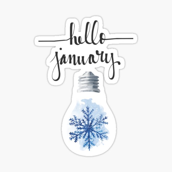"hello January " Sticker for Sale by fai10r | Redbubble