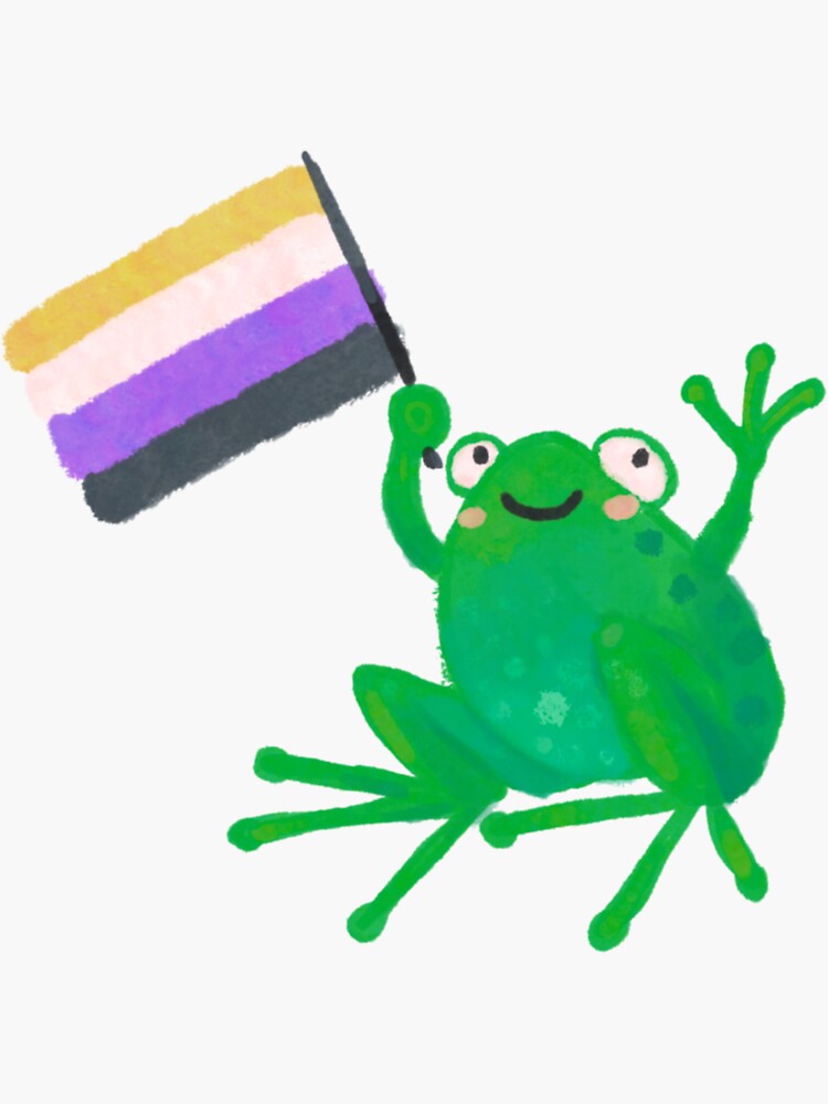 "Non-binary Frog" Sticker by yubono | Redbubble