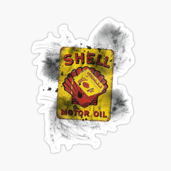 "Shell motor oil advertising vintage garage 1950s" Sticker by ...