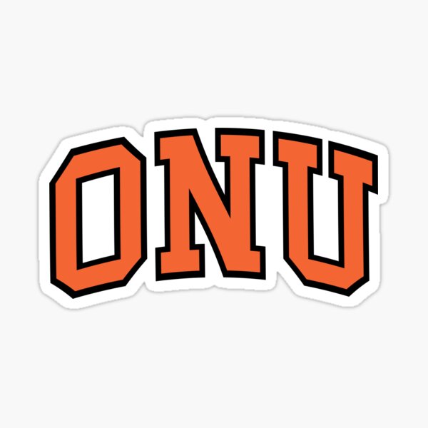 "onu - college font curved" Sticker for Sale by scollegestuff | Redbubble