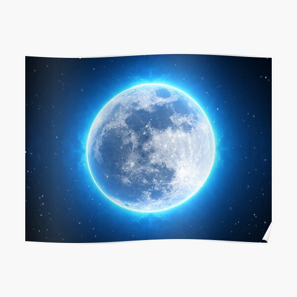 "Blue Moon" Poster for Sale by EmpressMara | Redbubble