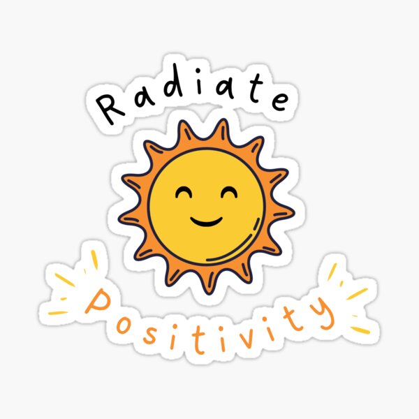 "Radiate Positivity Sun Smiley" Sticker for Sale by Ambrosiia | Redbubble