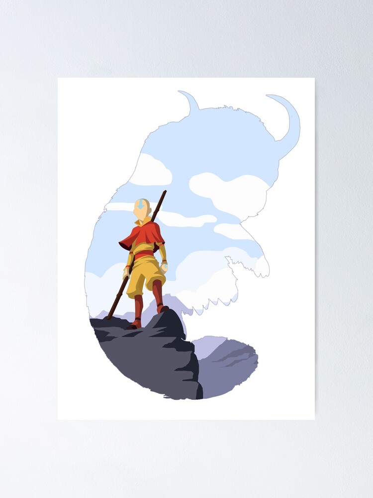 "Aang and Appa" Poster for Sale by dragonedesigns | Redbubble