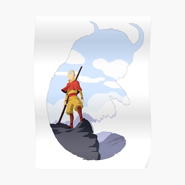 "Aang and Appa" Poster for Sale by dragonedesigns | Redbubble