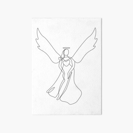 "angel one line drawing" Art Board Print by createup | Redbubble