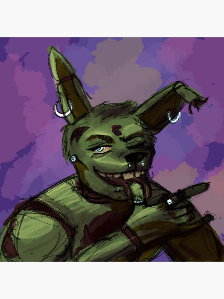 "Springtrap FNAF" Sticker for Sale by Sluggymelons | Redbubble