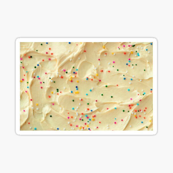 "Vanilla Cake Frosting & Rainbow Sprinkles" Sticker for Sale by ...