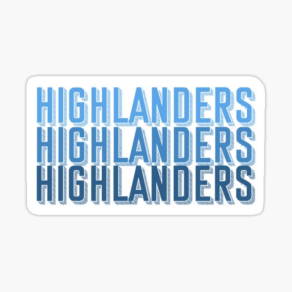 "Multi-Tone Blue Highlander" Sticker by mtobi12 | Redbubble