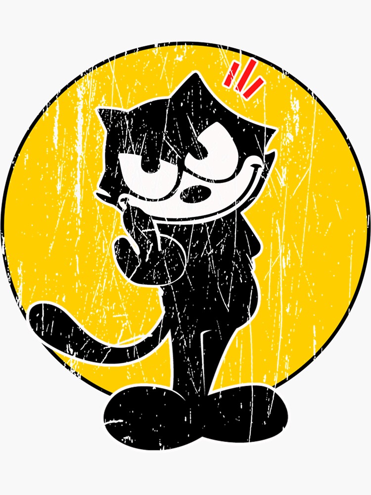 "Felix The Cat Middle Finger Vintage " Sticker by MongoArtss | Redbubble