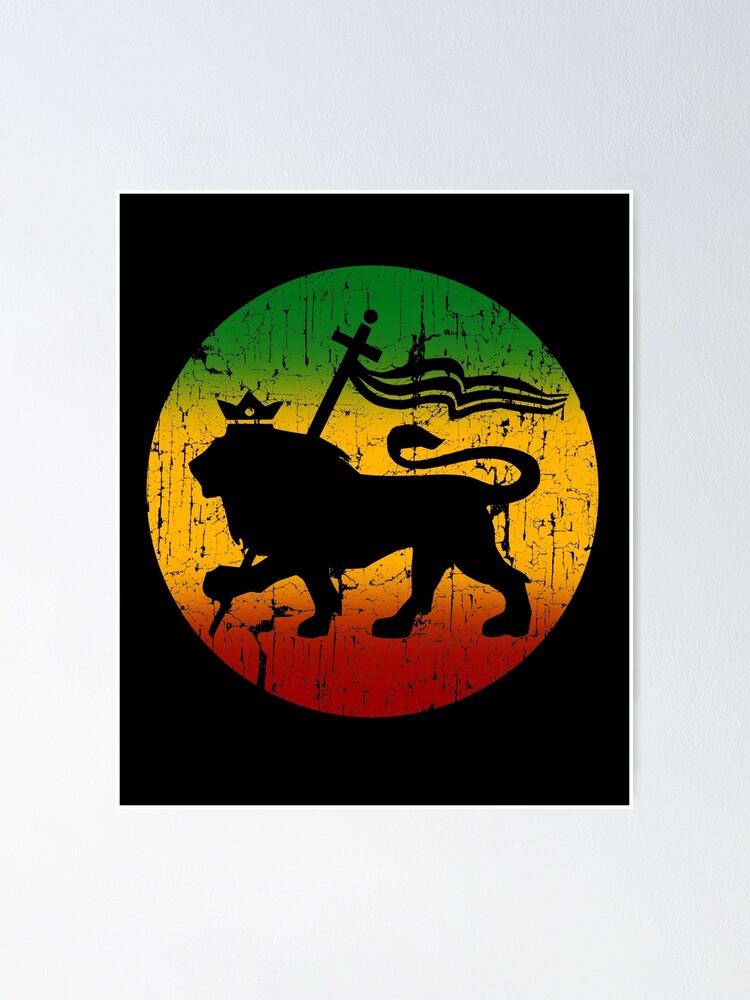 "Lion of Judah Rasta Reggae Music Design" Poster for Sale by roarr ...