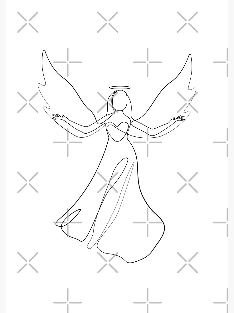 "Angel one line drawing feminime" Poster for Sale by createup | Redbubble
