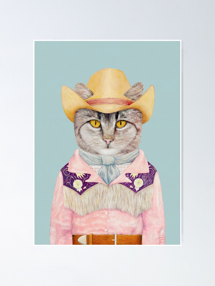 "Cowboy Cat" Poster for Sale by AnimalCrew | Redbubble