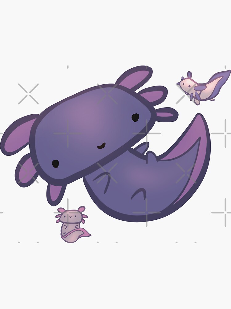 "Purple Axolotls" Sticker for Sale by Arius-Nex | Redbubble