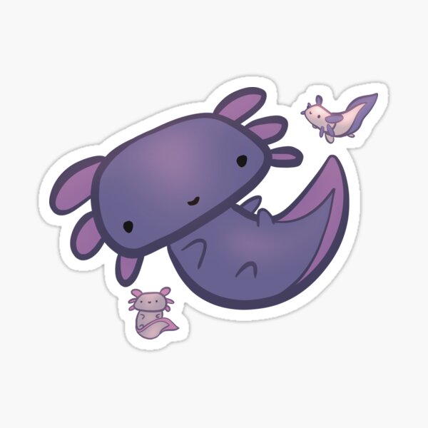 "Purple Axolotls" Sticker for Sale by Arius-Nex | Redbubble
