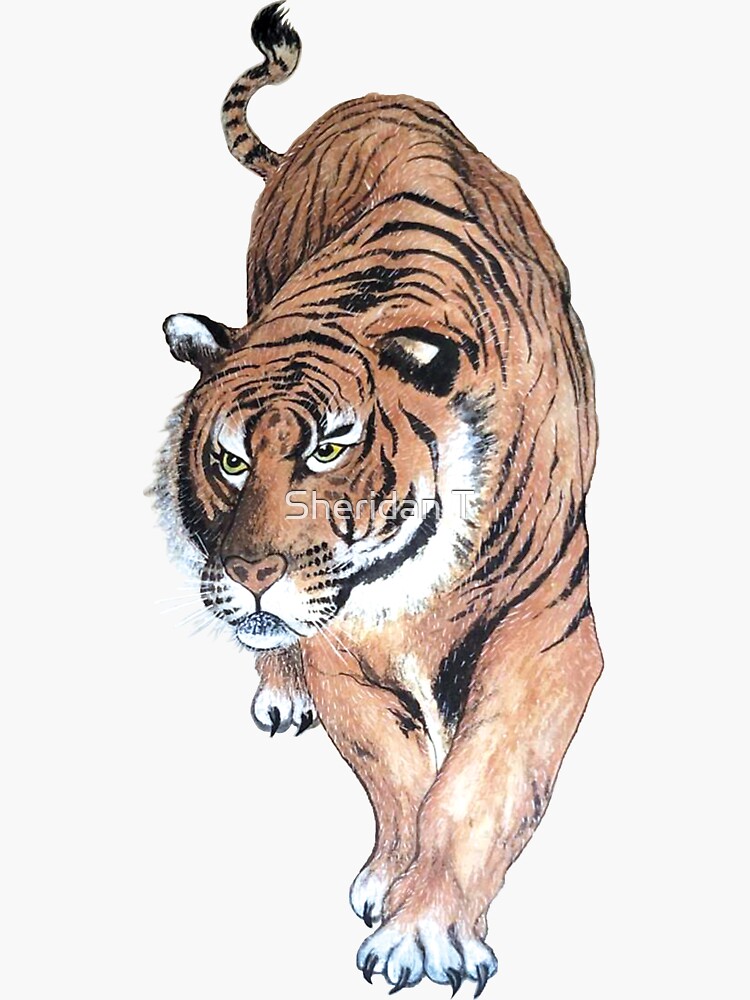 "Tiger Calligraphy Painting Art" Sticker for Sale by sheridanartwork ...