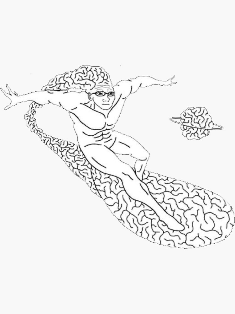 "Brain surfer meme " Sticker by Dripku | Redbubble