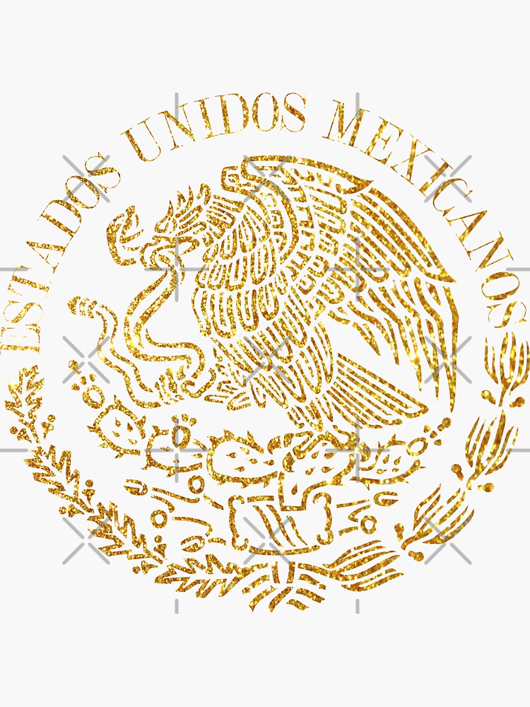 "SHIELD OF MEXICO GOLD" Sticker for Sale by CarlosC1976 | Redbubble